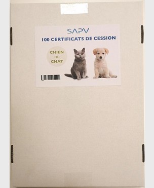 Certificats de cession chiens et chats (100 ex)